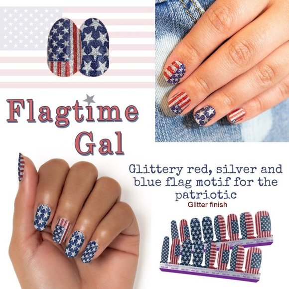 Color Street | Makeup | Color Street Retired Set Flagtime Gal Glittery ...